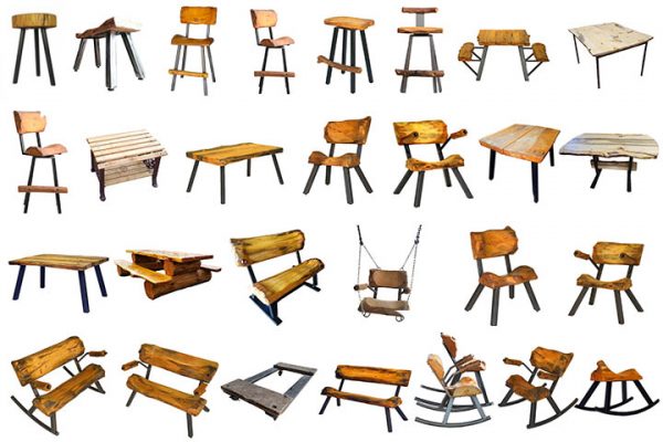 Complete Log Furniture Blueprint Set - Log Furniture How To