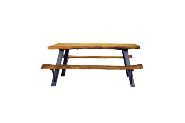 Steel Leg Picnic Table - Log Furniture How To
